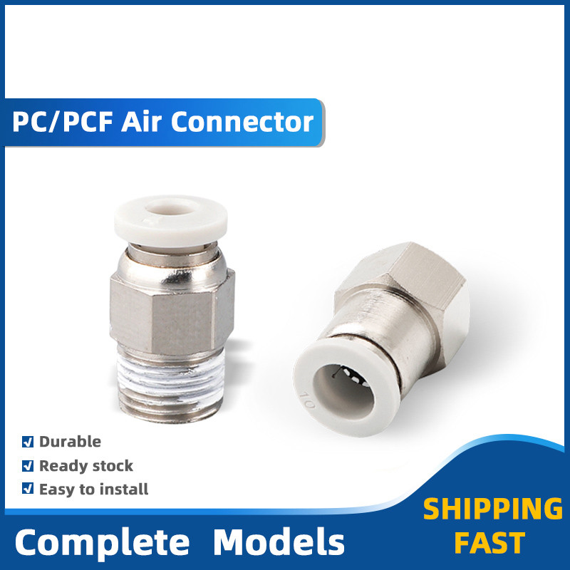 PC/PCF Pneumatic Air Quick Connector push in Hose Adapter Fittings 1/8 ...