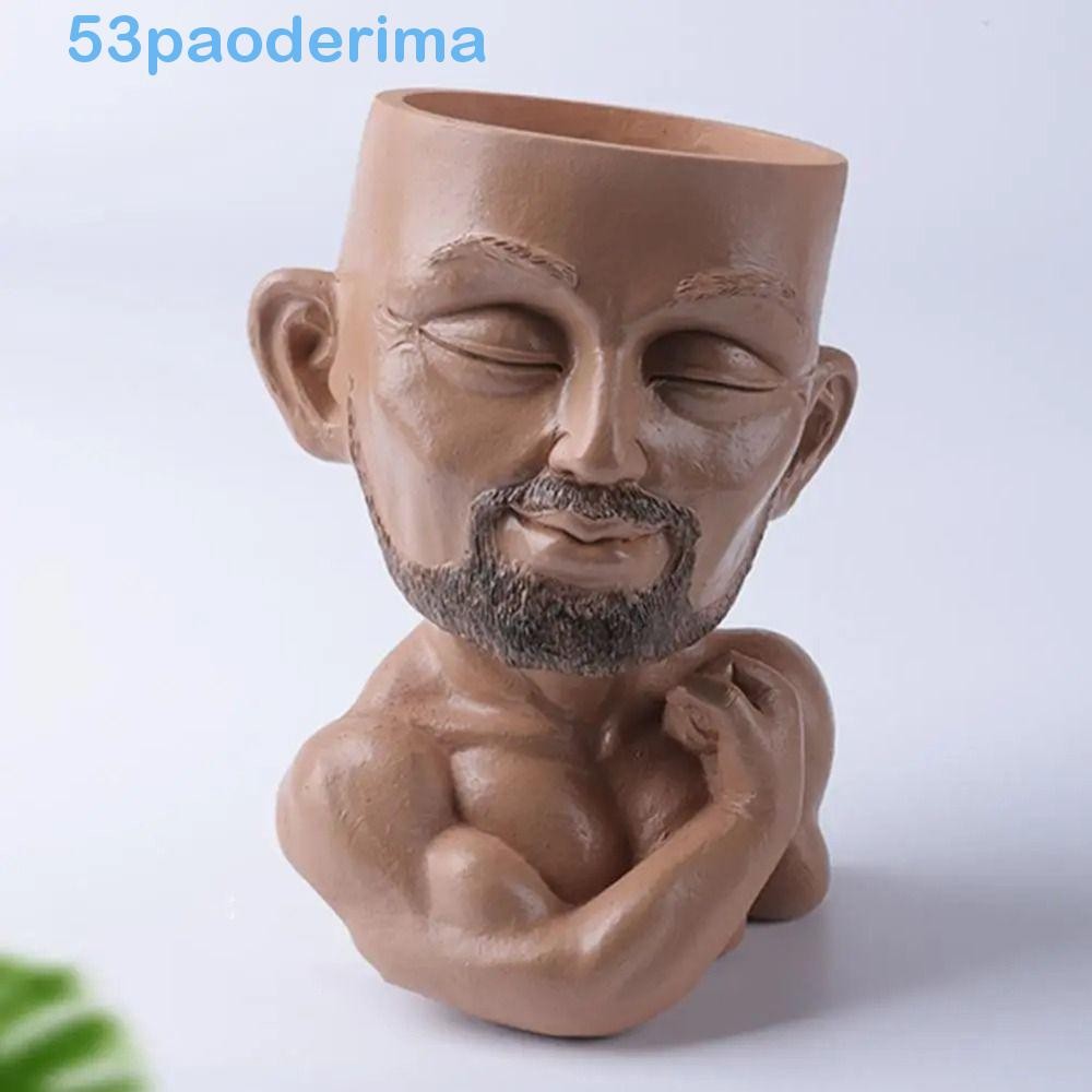 PAODERIMA Bodybuilder Resin Flower Pot, Simulation Mini Muscle Man ...