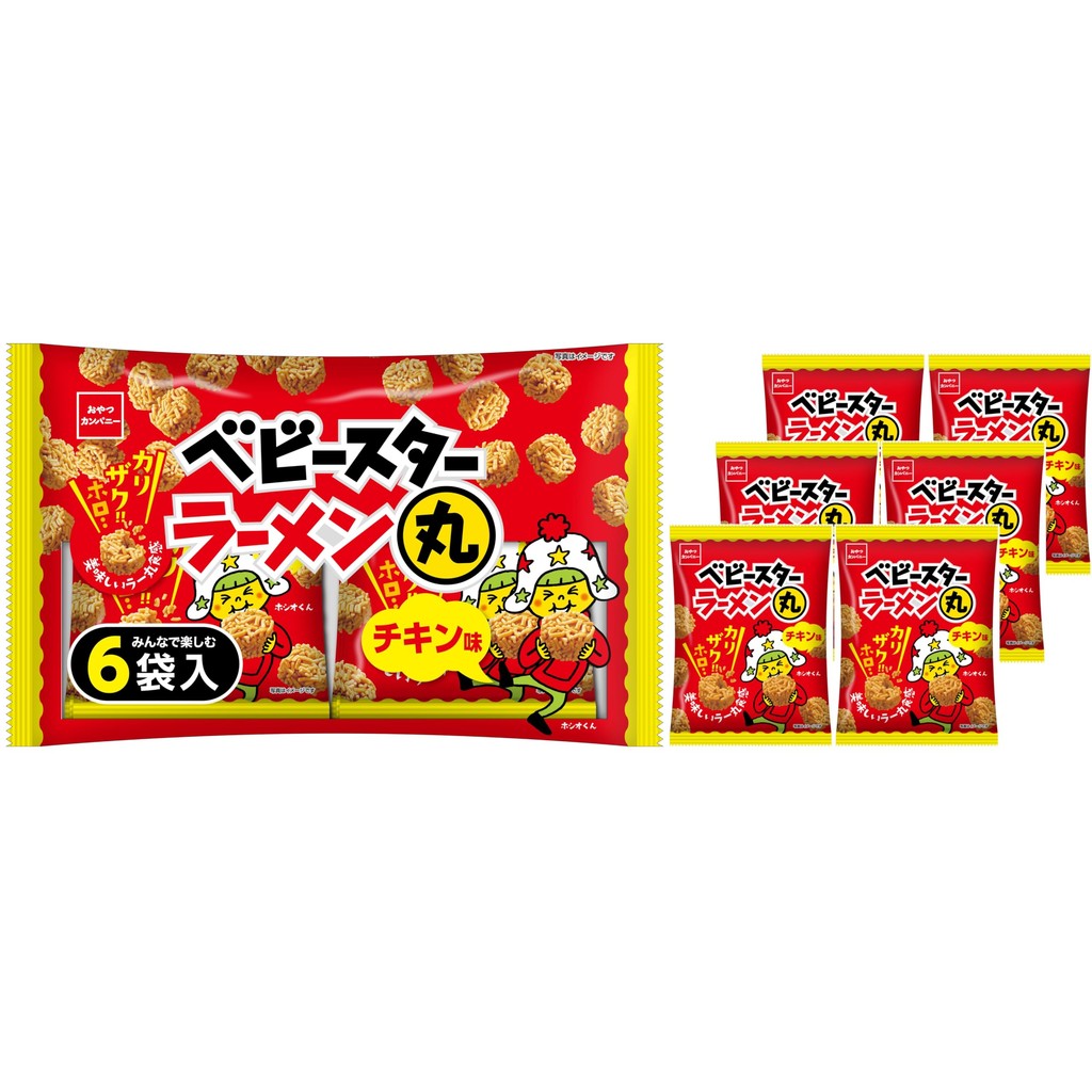 【Direct from JAPAN】 Oyatsu Company (Official) Baby Star Ramen Maru Chicken Flavor 132g (22g x 6 ...