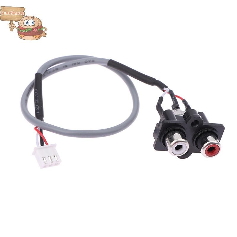 sun 30CM Audio Signal Cable 2 RCA TO XH2.54MM-3PIN Audio Input Socket ...