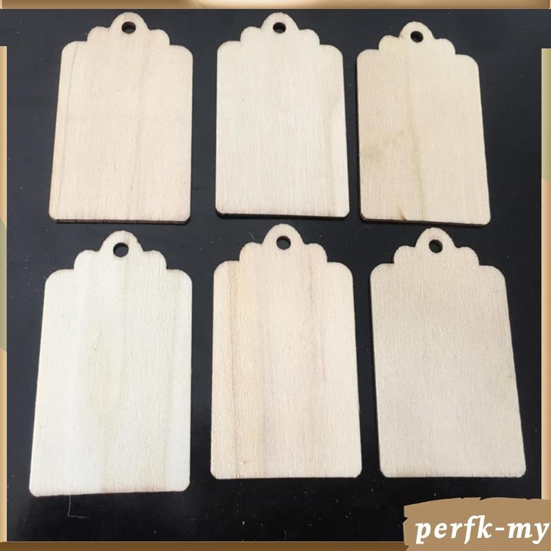 [PerfkMY] 10 Pieces Unfinished Wood Tags Wooden Hanging Label for ...