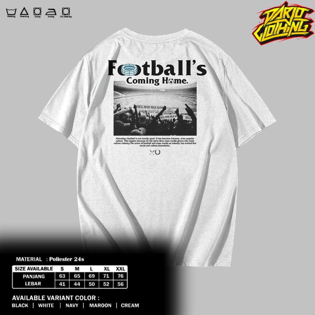 Darjoclothing - "Football's Coming Home" Casual T-Shirt cotton 24s | Shopee Malaysia