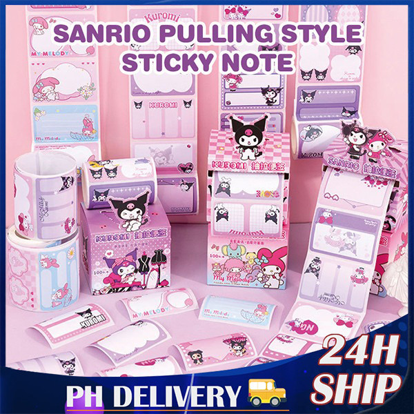 Melody Kuromi Pull-out Sticky Notes Colorful Stickers Cute Cartoon ...