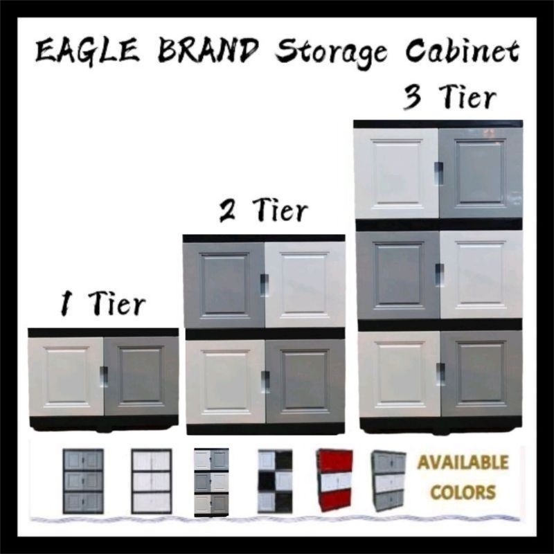 EAGLE BRAND Storage Cabinet 3 Tier / Plastic Cabinet / kitchen cabinet ...