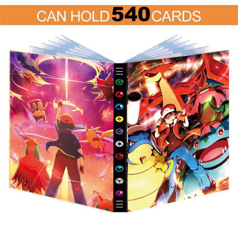 Cartoon 9 Pocket 540 Card Pokemon Album Book Anime Map Game Pokémon ...