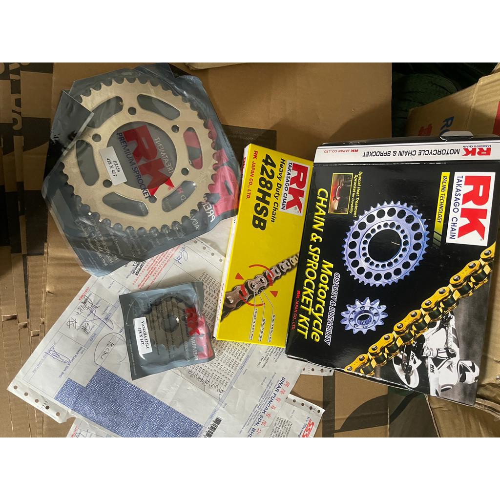 428 RK JAPAN Y15 Y16 FZ150 CHAIN + SPROCKET FULL SET Yamaha Y15ZR ...