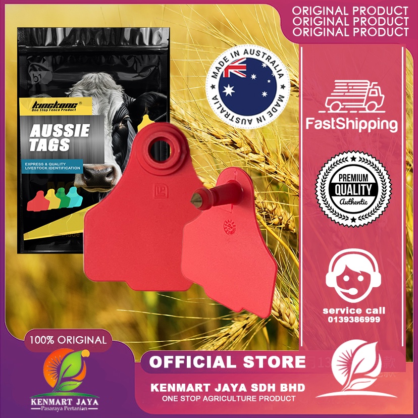 KingKong Aussie Tag-EarTag Cow/ Lembu (Red/Warna Merah 10set per pack ...