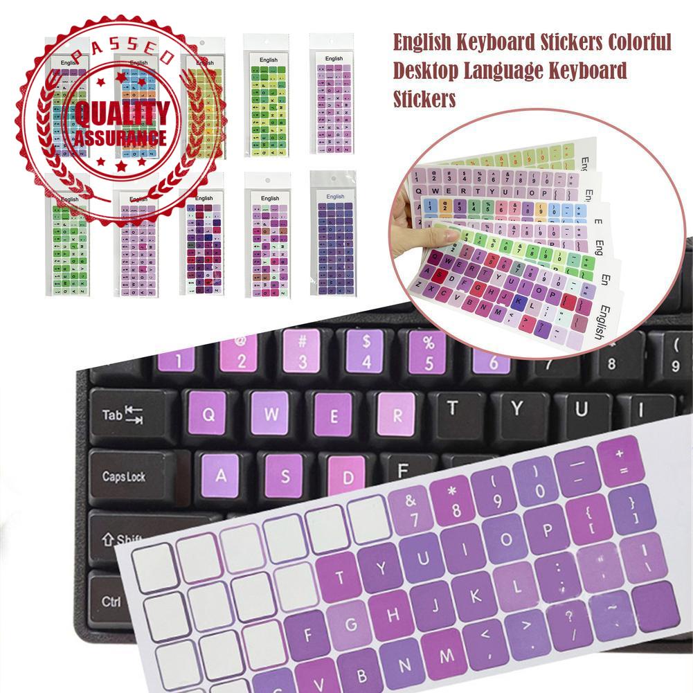 Laptop English Keyboard Sticker Macaron Color Button Film Sticker Matte ...