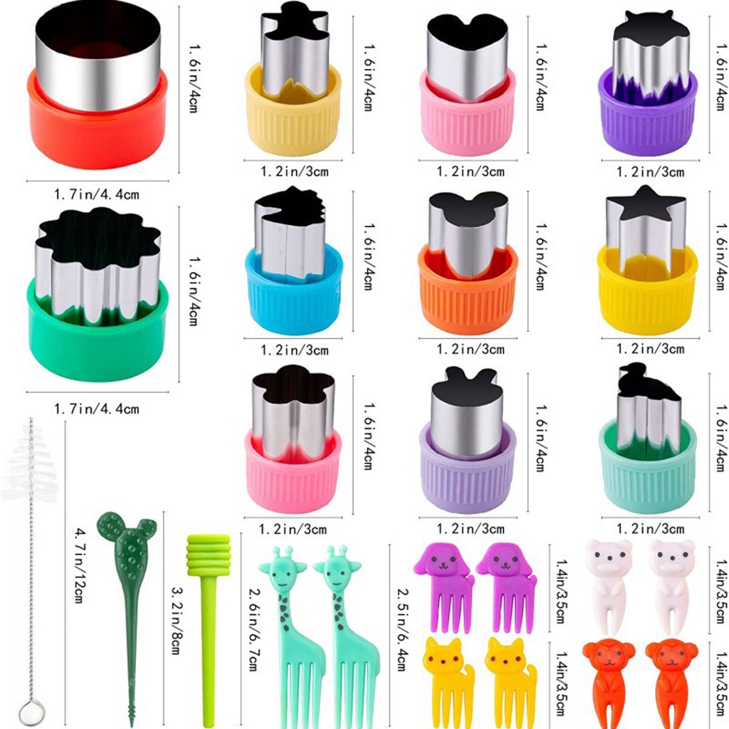 HG 24Pieces Mini Vegetable Fruit Shape Cutters Set for Kids Children ...