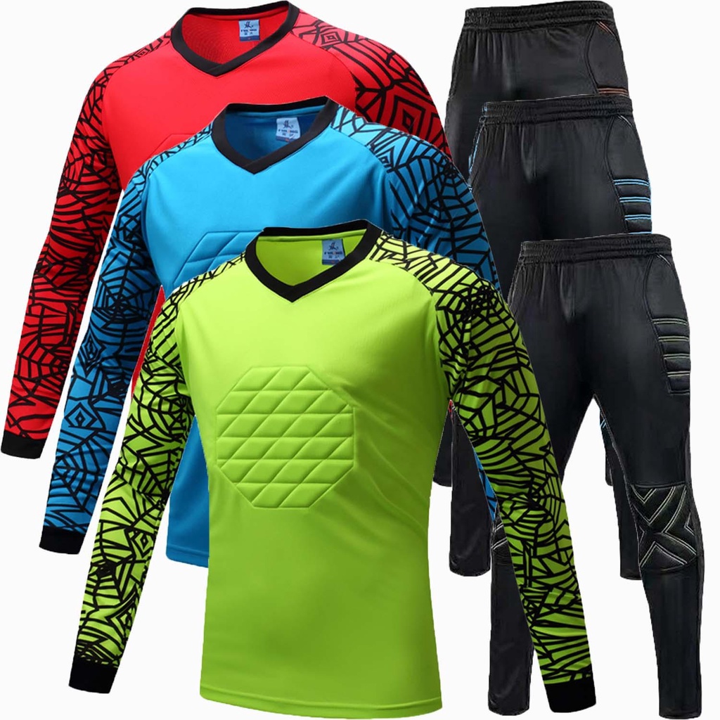 Adults Kids Football Training Goalkeepers Uniform Set Professional Long ...