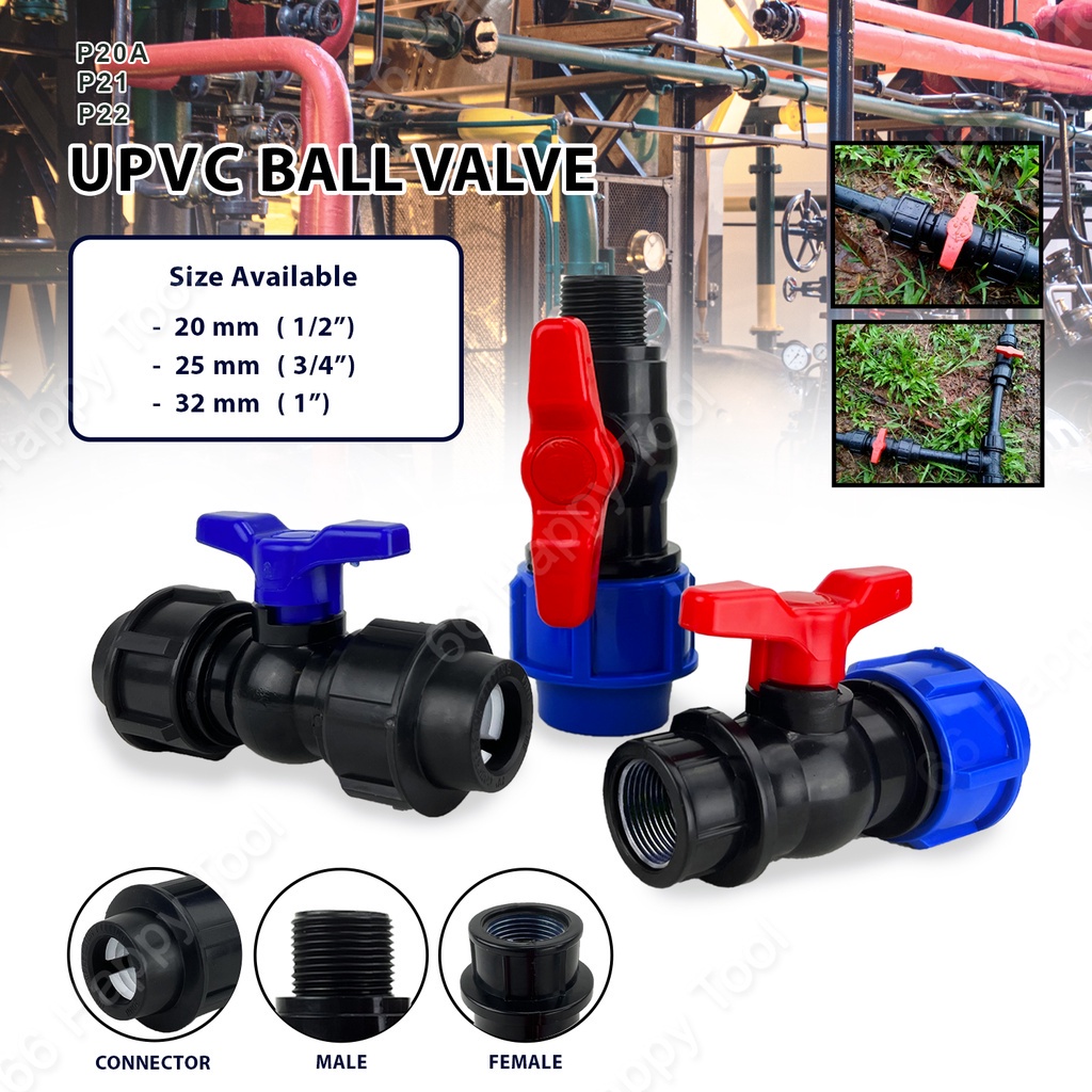 (20mm/25mm/32mm) Compact Ball Valve Male Thread Female Connector Heavy ...