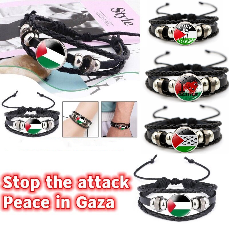 Free Palestine Braided wrist band / bracelet Palestinian flag Freedom ...