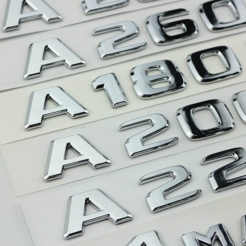 3D ABS Chrome Letters For Car Stickers Rear Trunk Emblem Mercedes A35 ...