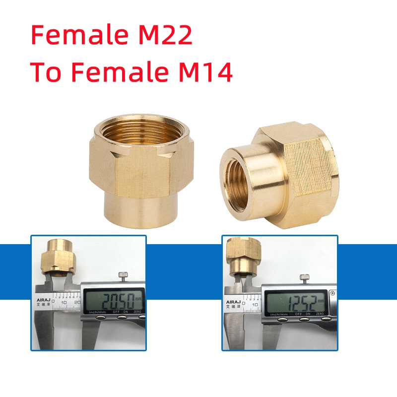 Brass 3/8" 1/4" M14 M18 M22 Thread Connector Male Female Adapter for High Pressure Washer Gun ...