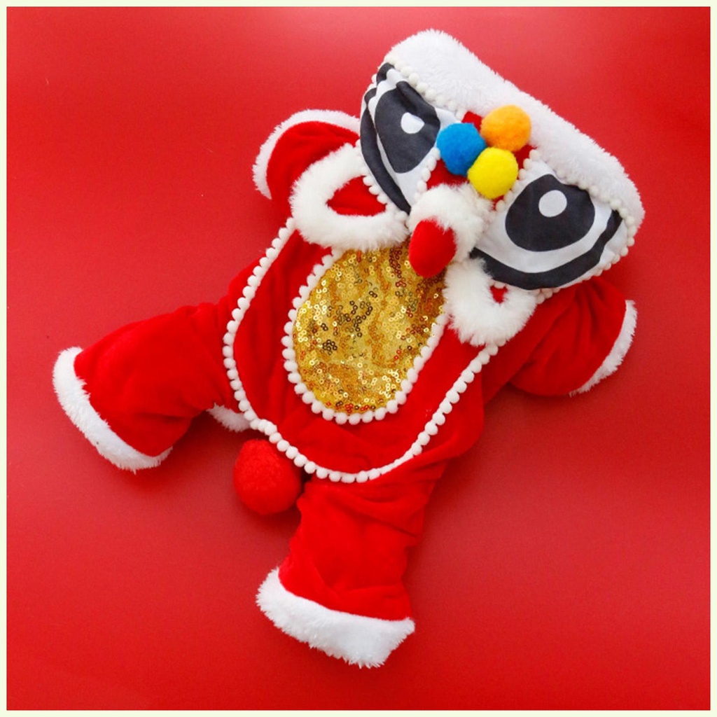 Dance Lion Dog Costume New Year Pet Clothes Cute Cat Costume Dog ...