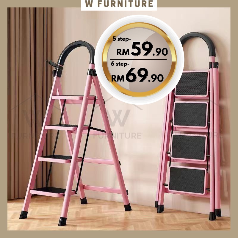 Wfurniture 5 Steps/6 Steps Foldable Ladder/Multipurpose Folding Ladder ...
