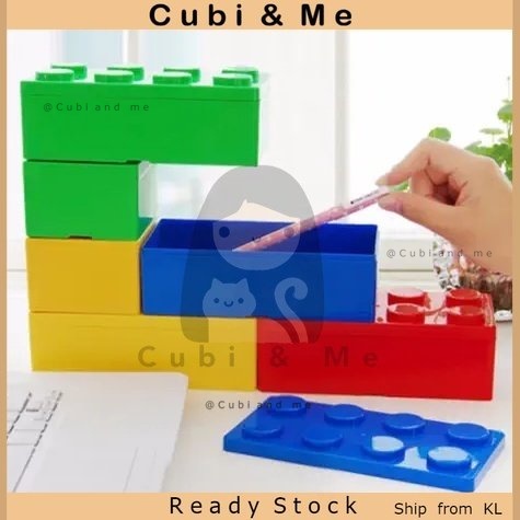 C&M Building Block Shape Plastic Storage Box Superimposed Box Container ...