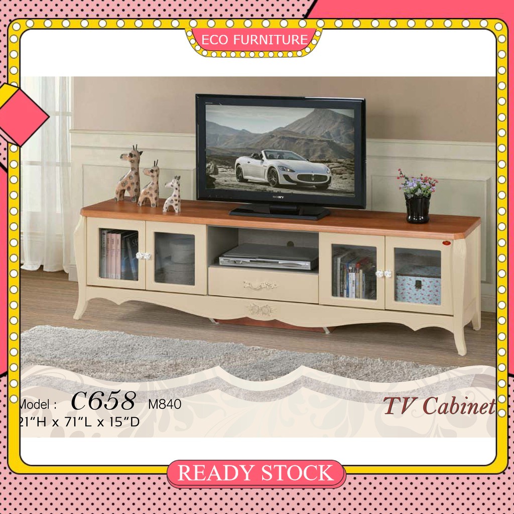 SOLID WOOD TV Cabinet Kayu | Shopee Malaysia