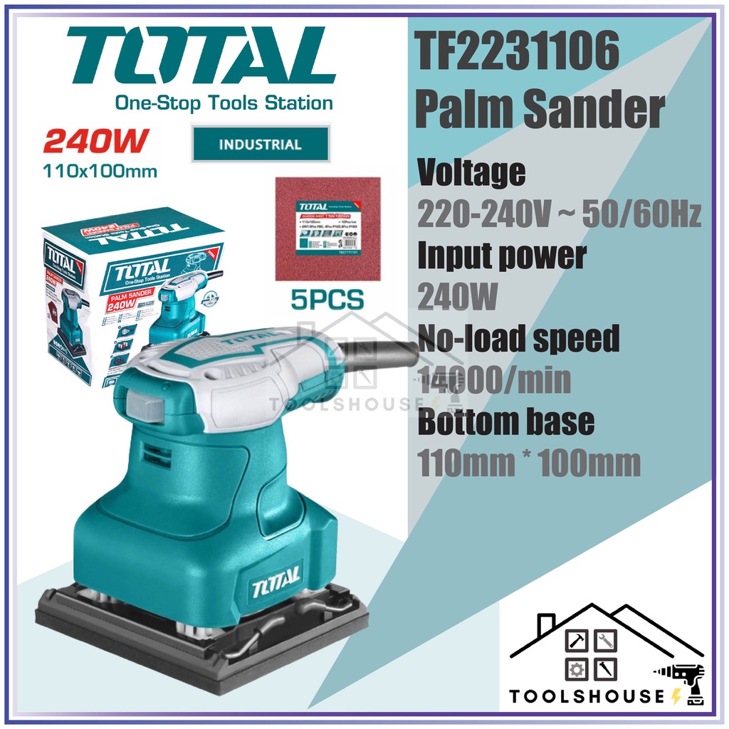 Total TF2231106 Palm Sander Mesin Kertas Pasir 砂纸机 240W | Shopee Malaysia