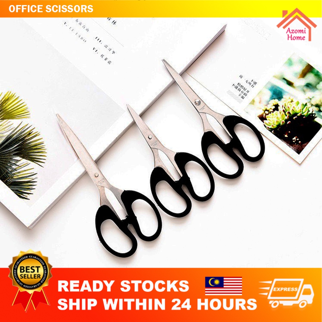 Stainless Steel Office Scissors Sharp Cutter School Stationery Scissors ...