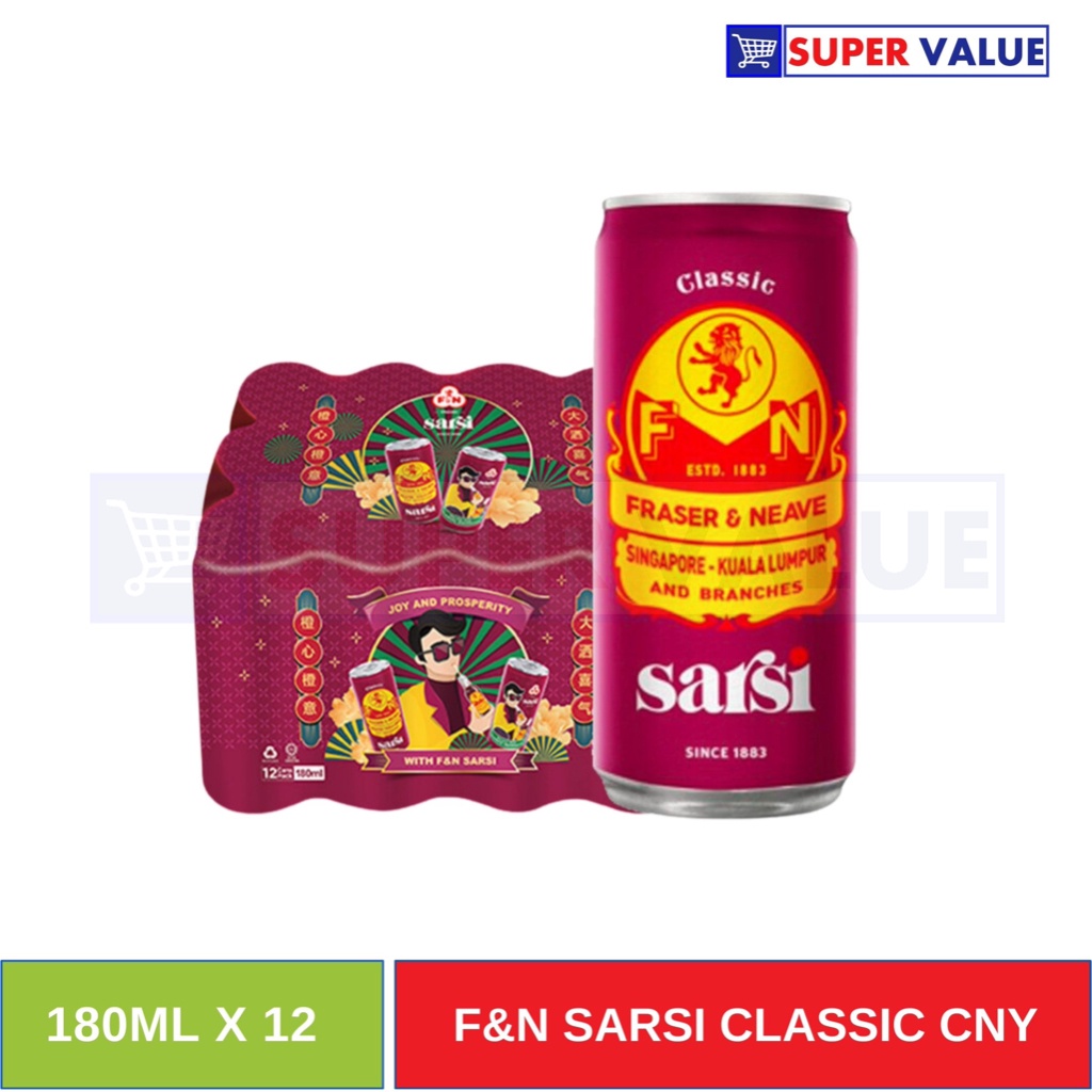 F&N Sarsi Classic 180ml X 12 (CNY PACKING) {EXP 24.07.24} | Shopee Malaysia