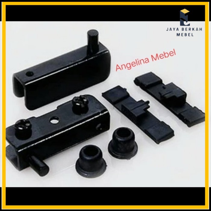 HITAM 5 mm clamp glass door hinges / Black glass door pivot hinges ...