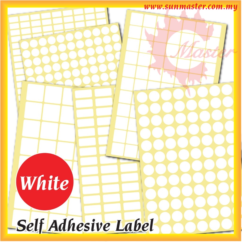 Self Adhesive White Labels Sticker | Squre Retangle | Penanda Buku | A5 ...