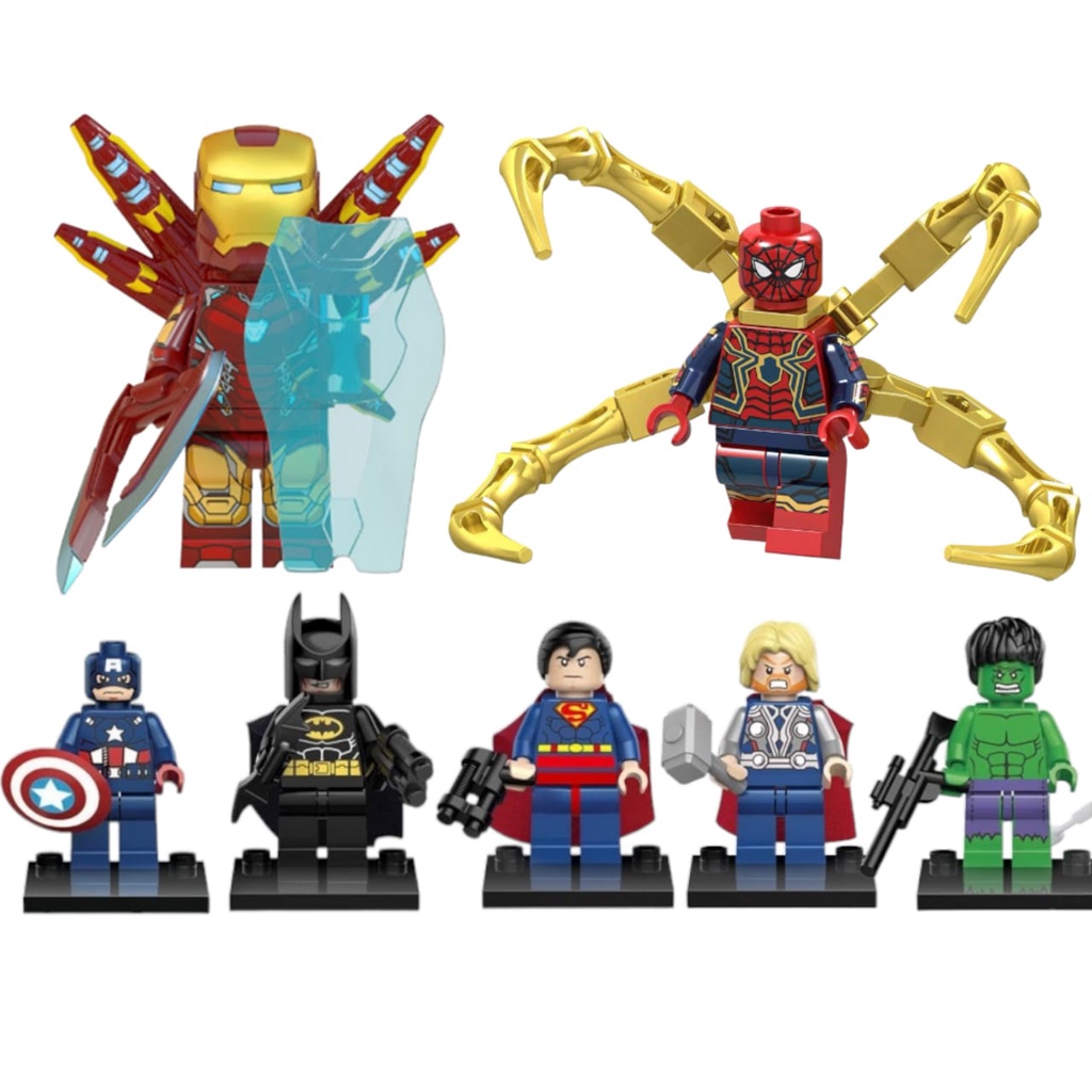 Avengers SpiderMan Iron Man Batman Captain America Building Blocks ...