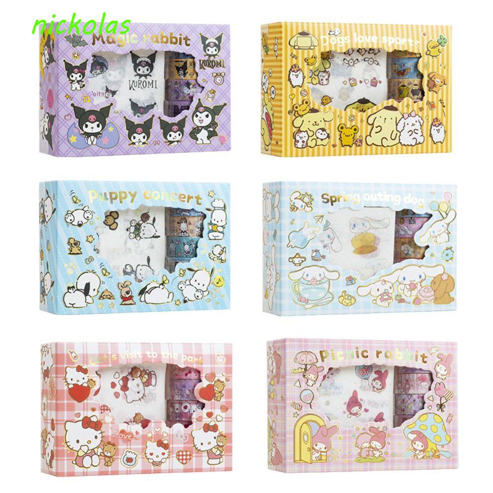 NICKOLAS Cartoon Sticker Roll, Kitty Melody Kuromi Sticker Roll, Hand ...
