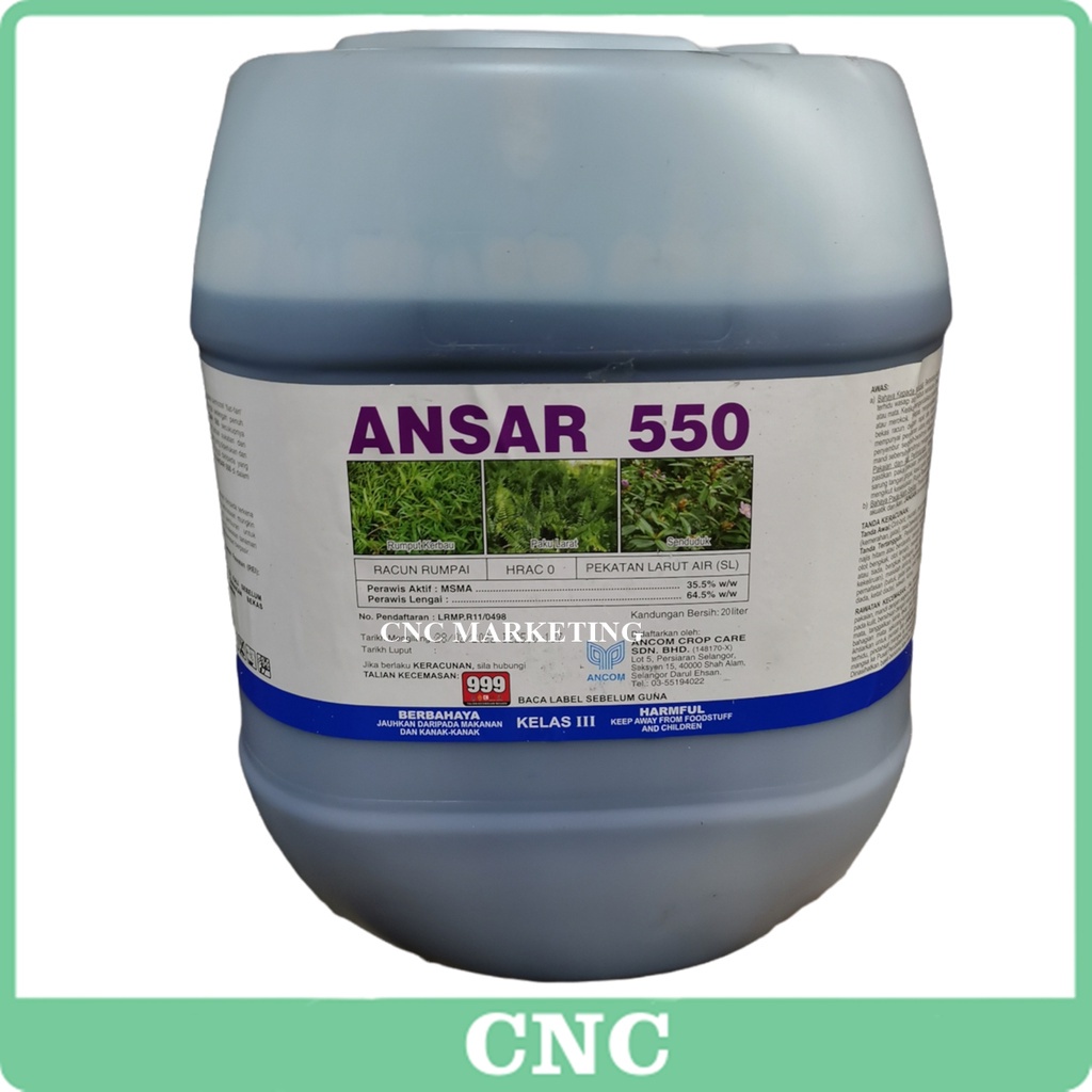 20L Ansar 550 Ancom MSMA 35.5% Racun Rumpai Sentuhan Degil 杀草剂 杀草药水 ...