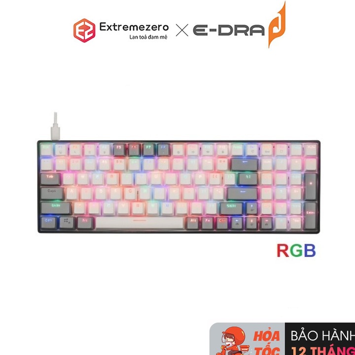 Edra EK396 LED RGB Mechanical Keyboard (Blue /Brown /Red Switch Huano ...
