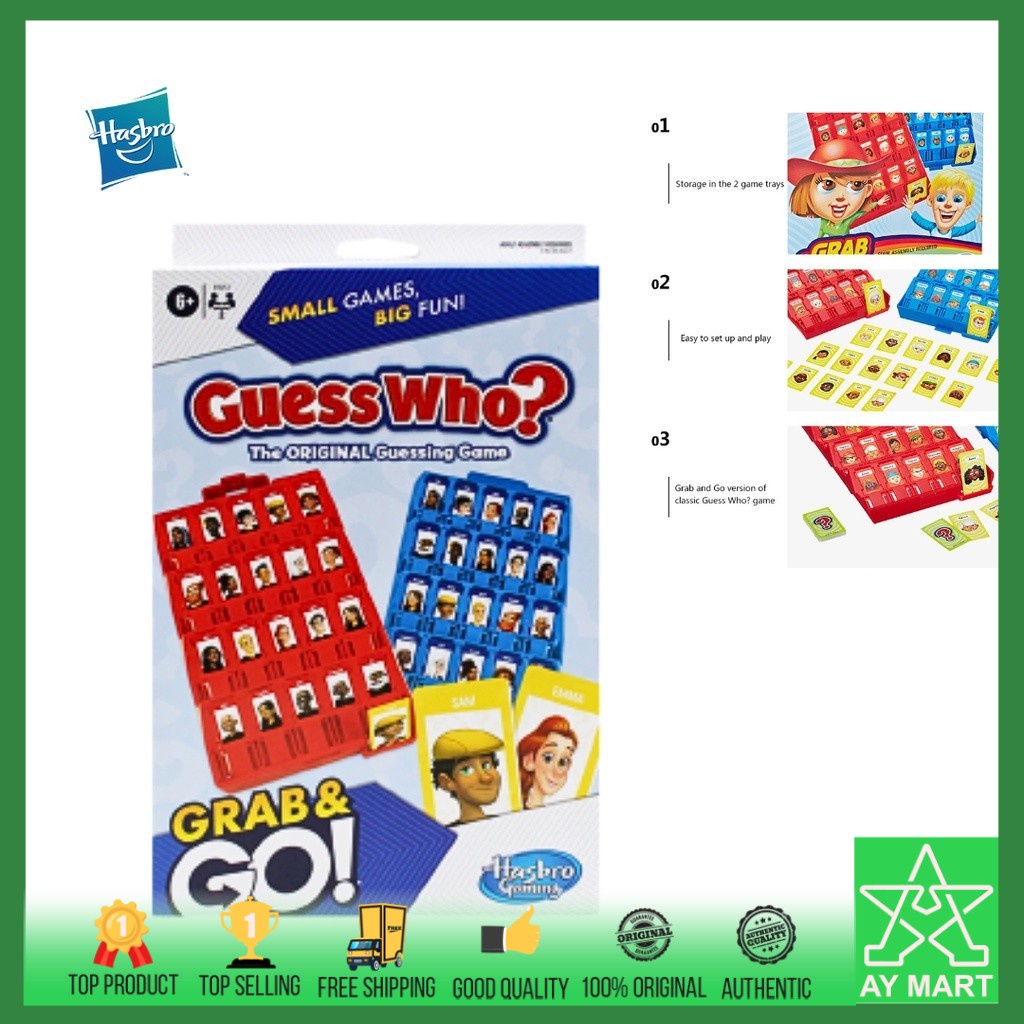 Hasbro Guess Who Is It Grab & Go High Quality Board Game Funny Guessing ...