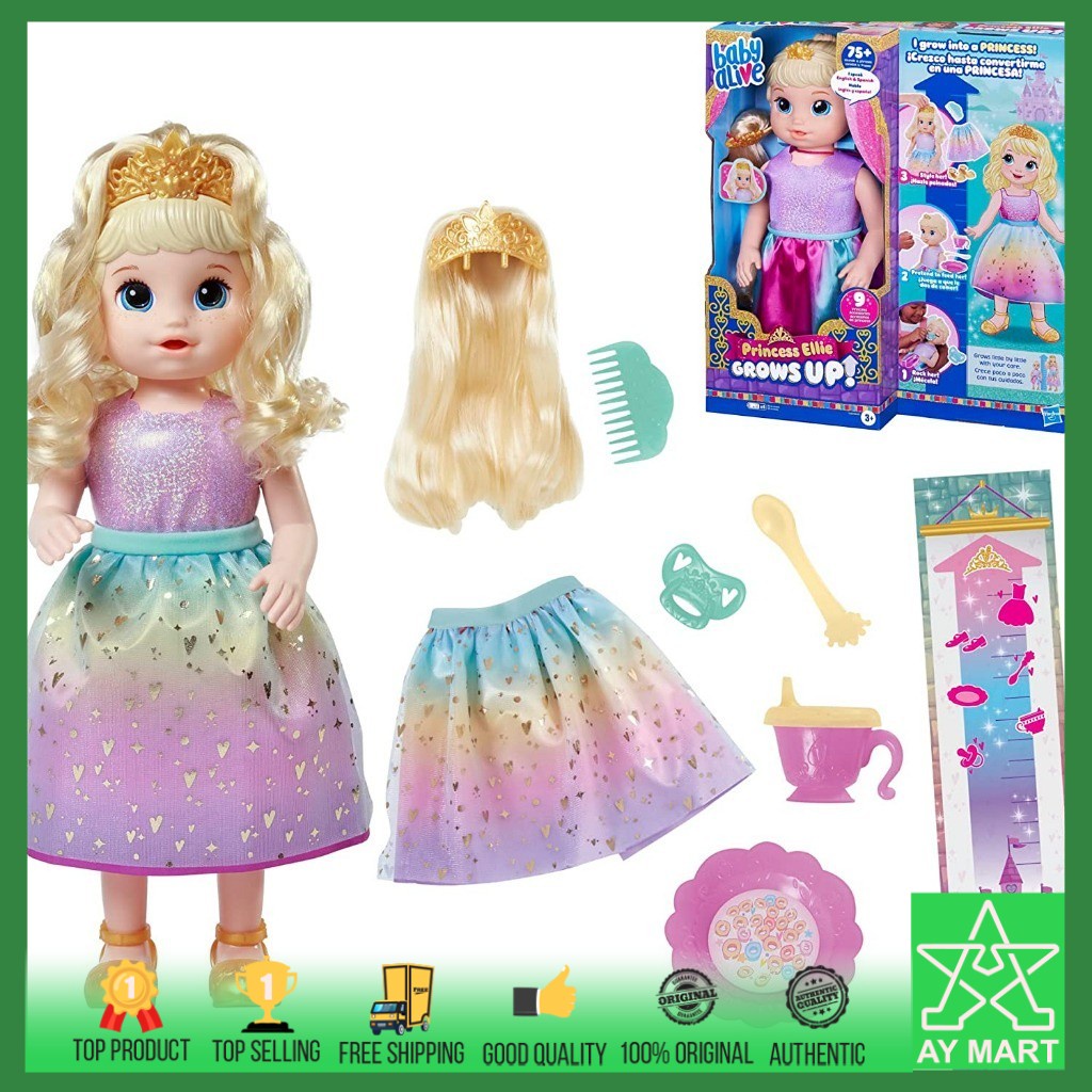 Baby Alive Princess Ellie Grows Up Interactive Doll with Accessories ...