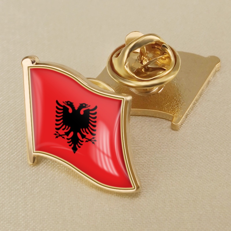 Albanian national flag crystal drip badge brooch, flags of various ...