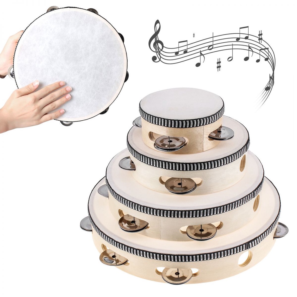 4pcs/lot 4+6+8+10 Inch Musical Instruments Tambourine Drum Children ...