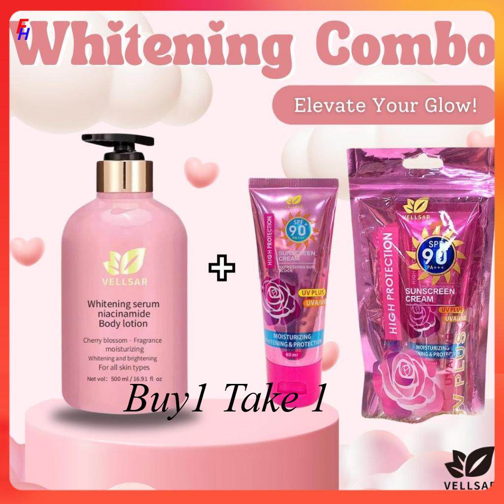 FH Vellsar Whitening Body Lotion & Sunscreen Cream Whitening Serum ...