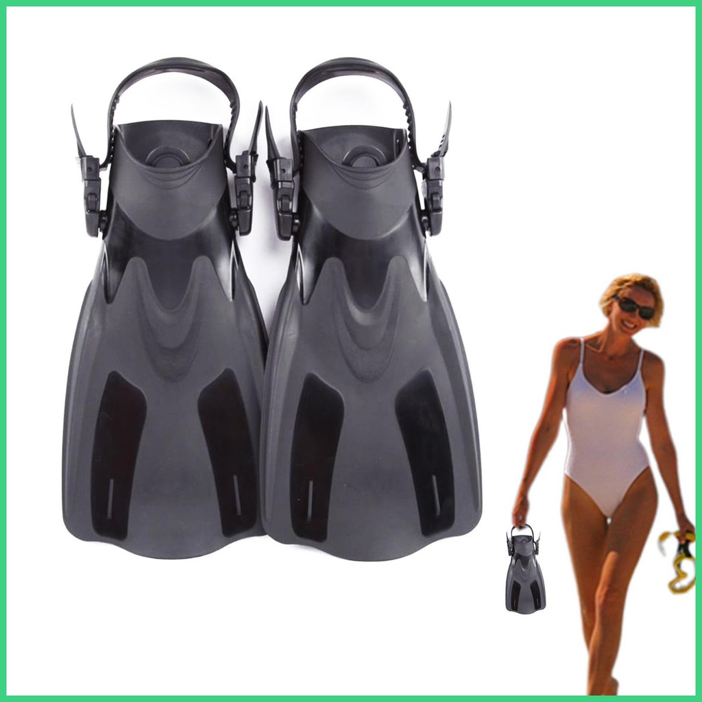 Swim Fins For Snorkeling Adjustable Open Heel Diving Flippers For Scuba Snorkeling Adult Short ...