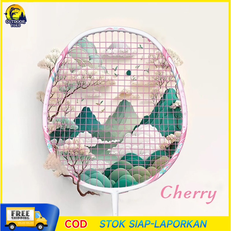MERAH New Cherry Badminton Racket 100% Full Carbon Fiber Original ...