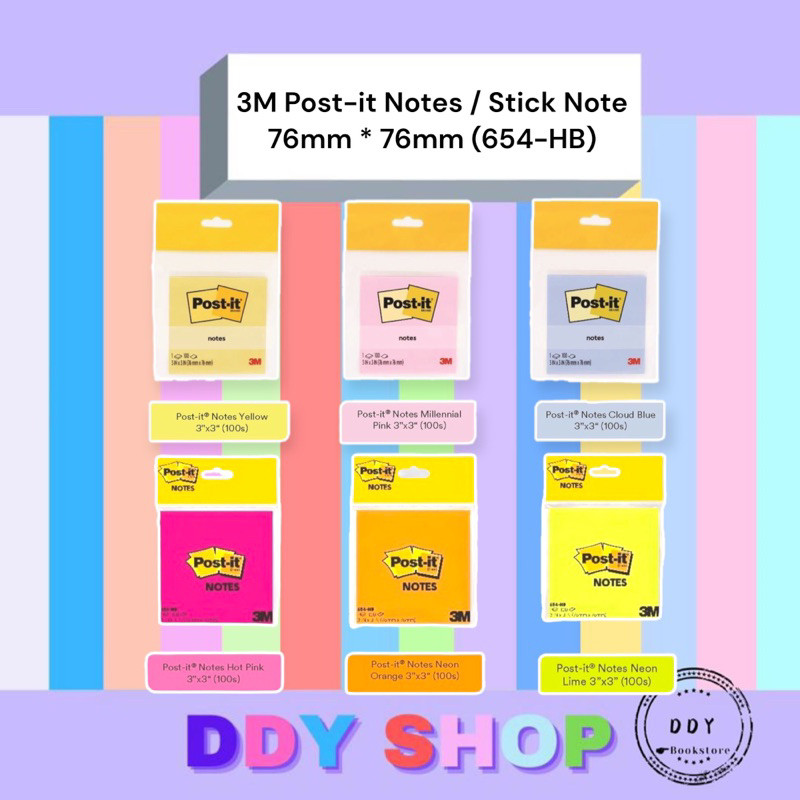 3M Post-it Notes / Stick Note 76mm * 76mm (654-HB) | Shopee Malaysia