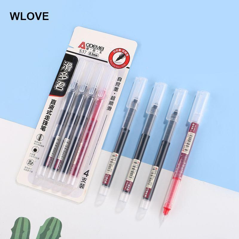 4 Pcs/Set Straight Liquid Integrated 0.5mm Black And Red Student ...