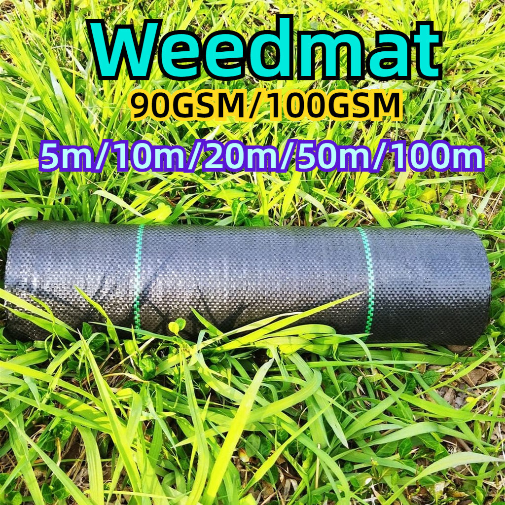 Weedmat 90GSM/100GSM 5m-200m Green/Black Weed Mat Heavy Duty Plastik ...