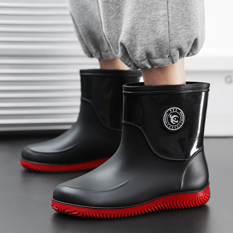 Anti-slip Outdoor Rain Boots Kitchen Hotel Work Shoes High-top Men's ...