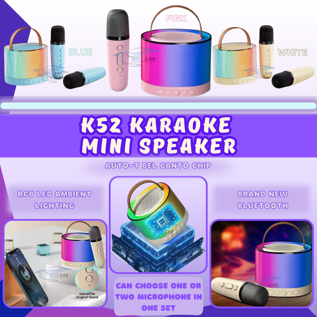 Mini Set K52 Wireless Bluetooth Karaoke Speaker With Karaoke Bluetooth ...