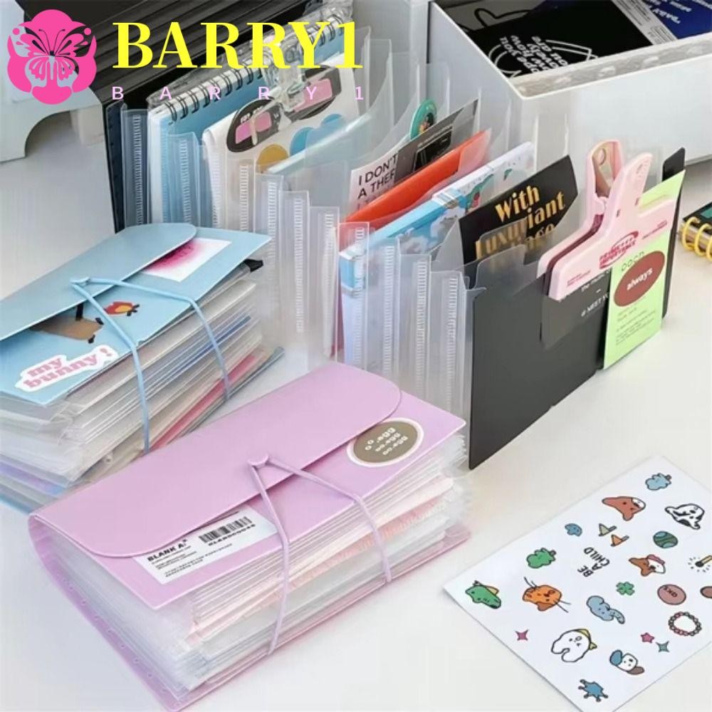 BARRY1 A6 Accordion Bag, Solid Color Shrinkable Expansion File Folder ...