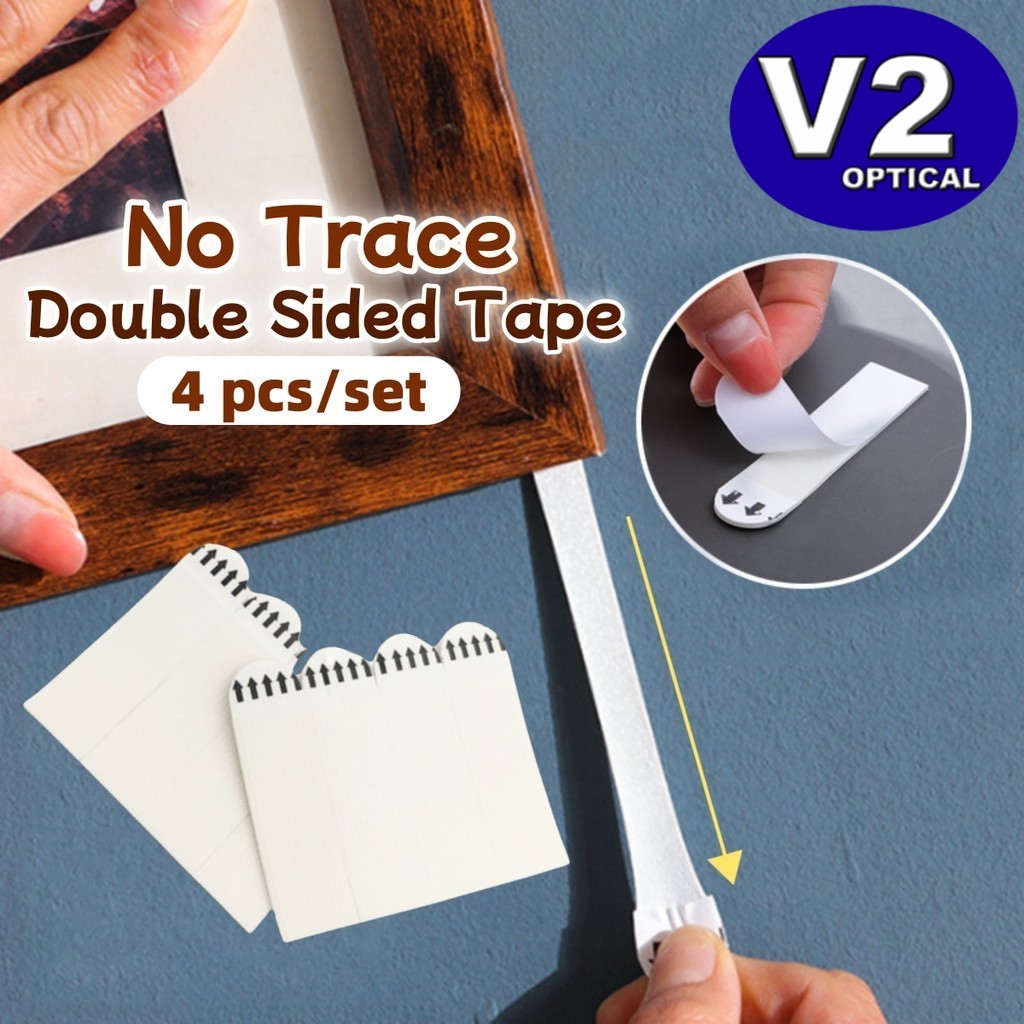 (4 PCS/SET) Traceless Removable Double Sided Tape Easy-pull Glue Strong ...