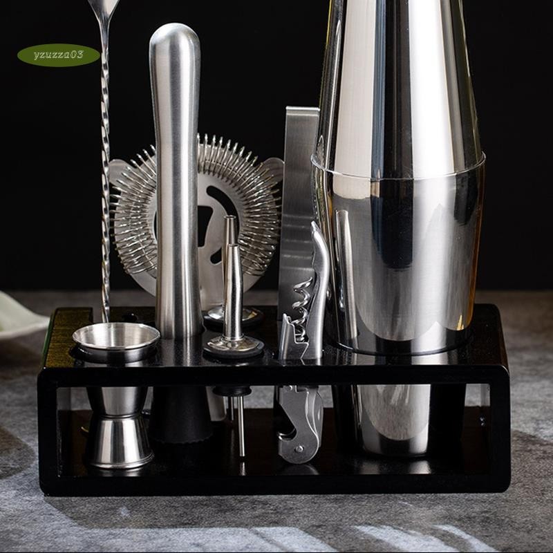 Professional Cocktail Shaker Set with Stand - Bartender Tools for ...