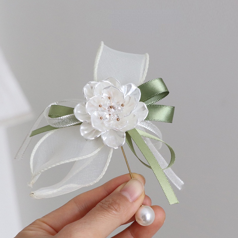 Wrist Corsage for Bridesmaids Wedding, Artificial Bridal Brooch Pin ...