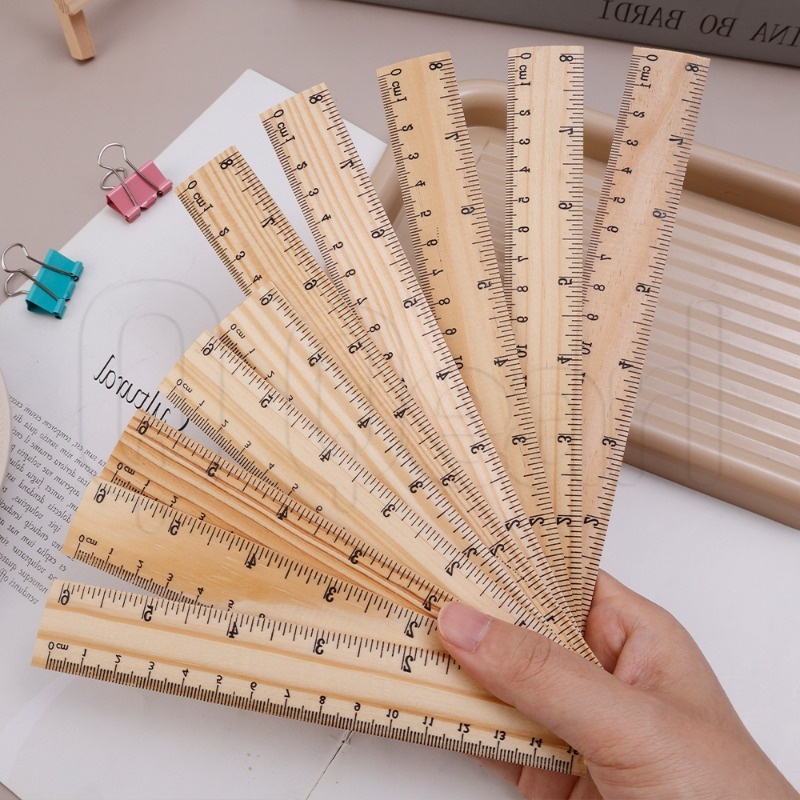 15cm/20cm Simple Single Sided Double Scale Wooden Ruler/ Student Exam ...
