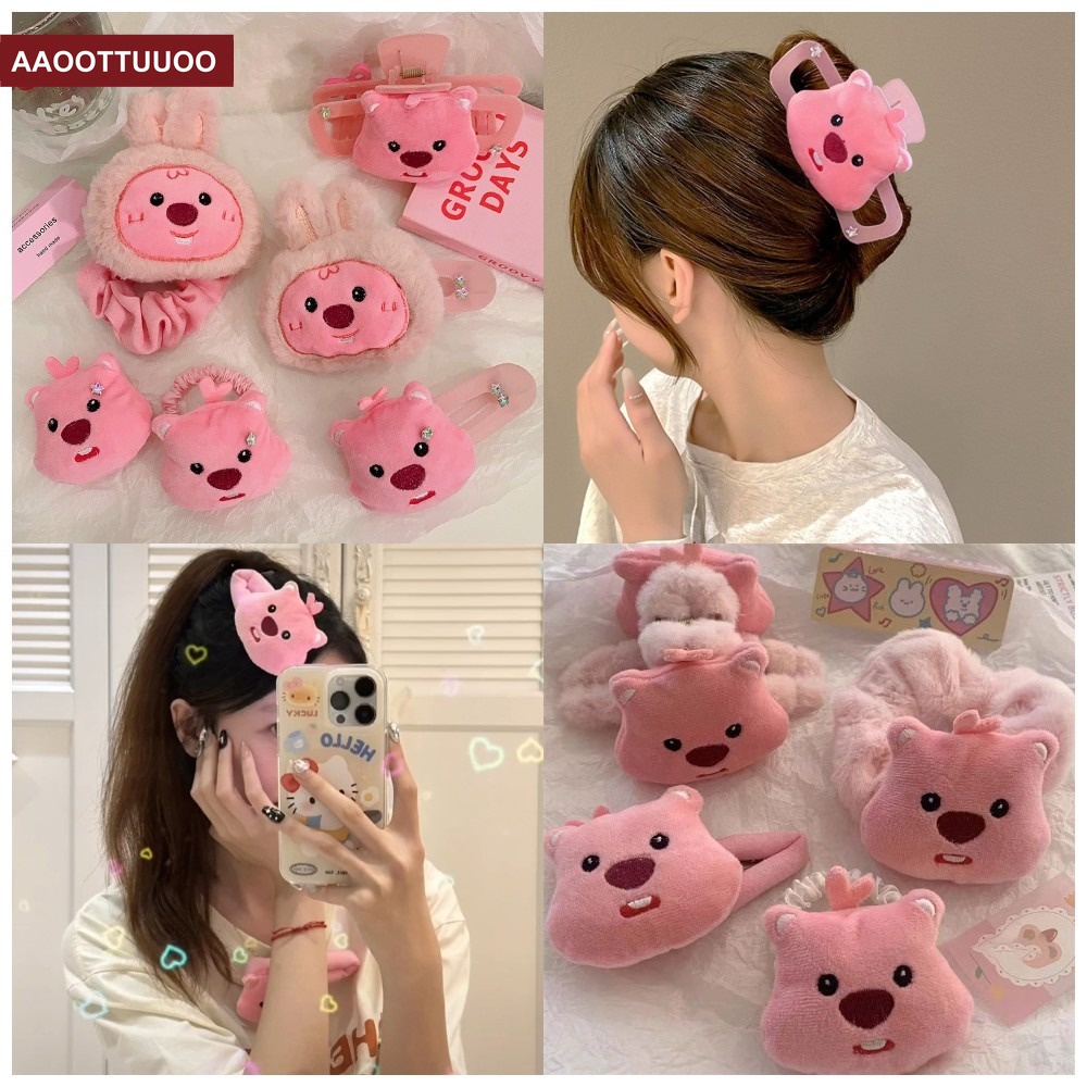INS New Cute Loopy Hairpin Hair Rope Autumn and Winter Girl Cartoon ...