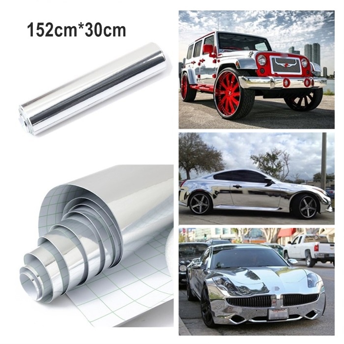 Silver Chrome Sticker Door Lining Glass Moulding Car Wrap Sticker ...